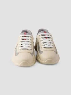 Prada America's Cup Soft Rubber And Bike Fabric Sneakers - Beige