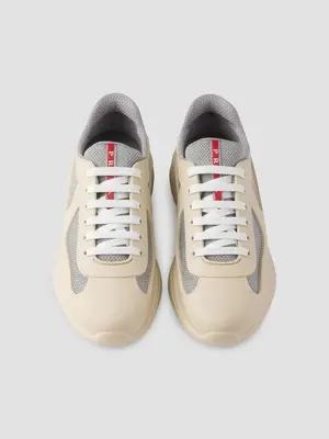 Prada America's Cup Soft Rubber And Bike Fabric Sneakers - Beige
