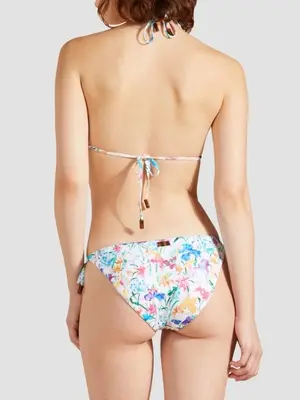 Vilebrequin Happy Flowers String Bikini Top - Blanc