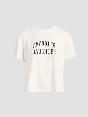 FAVORITE DAUGHTER Collegiate Crop T-shirt - White