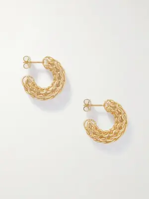 Bottega Veneta Crochet -tone Hoop Earrings