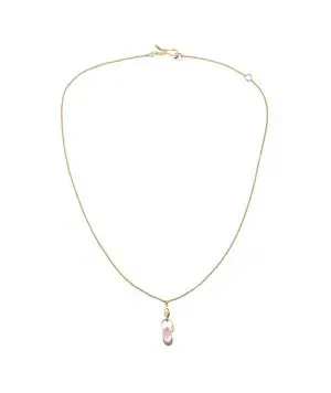 MELISSA JOY MANNING Recycled Rose Quartz And Diamond Necklace - Gold