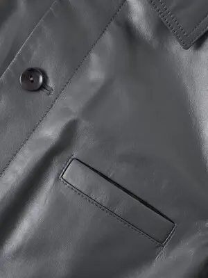 LEMAIRE Cropped Leather Jacket