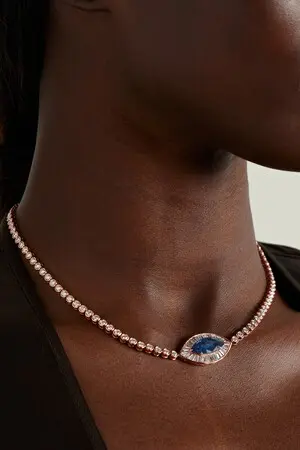 ANITA KO Rose Diamond Sapphire Necklace