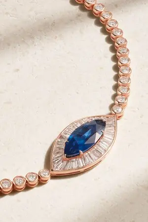 ANITA KO Rose Diamond Sapphire Necklace