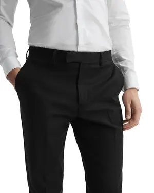 REISS Eastbury Cotton Stretch Slim Fit Chino Pants - Black