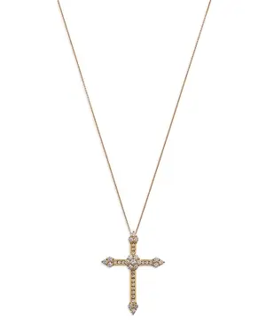 Bloomingdale'S Diamond Cross Pendant Necklace - Gold