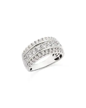 Bloomingdale'S Diamond Triple Row Ring In 14k Gold - White
