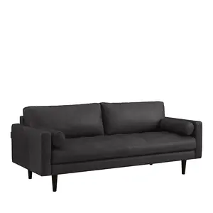 CHATEAU D'AX Rotolo Leather Sofa - Charcoal