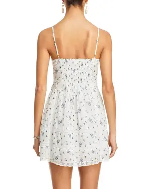 LoveShackFancy Docila Cotton Pleated Mini Dress