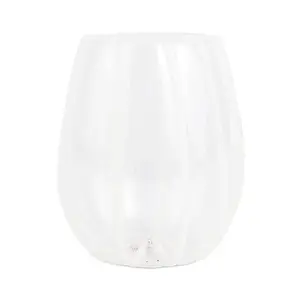 VIETRI Nuovo Stripe Stemless Wine Glass - White