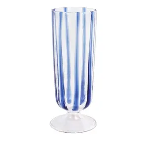 VIETRI Nuovo Stripe Champagne Glass - Blue