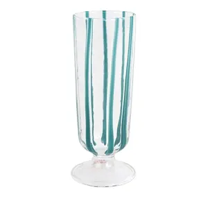 VIETRI Nuovo Stripe Champagne Glass - Teal