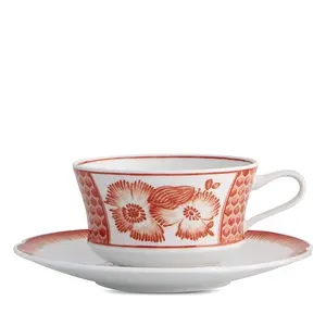 VISTA ALEGRE Coralina Teacup And Saucer - Coral