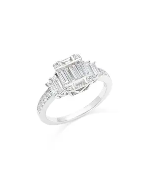 Bloomingdale'S Diamond Baguette Cluster Ring - White