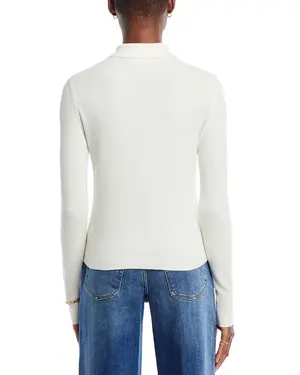 L'Agence Sterling Jewel Button Collared Top - Ivory