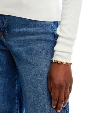 L'Agence Sterling Jewel Button Collared Top - Ivory