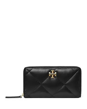 Tory Burch Kira Diamond Quilt Zip Continental Wallet - Black