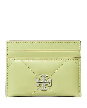 Tory Burch Kira Diamond Quilt Card Case Fresh Pear/gold