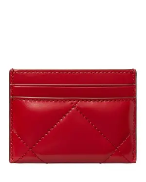 Tory Burch Kira Diamond Quilt Card Case - Red