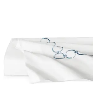 SFERRA Catena Flat Sheet, Full Queen White/sea