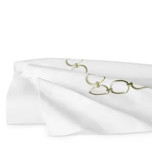 SFERRA Catena Flat Sheet, Full Queen - White/willow