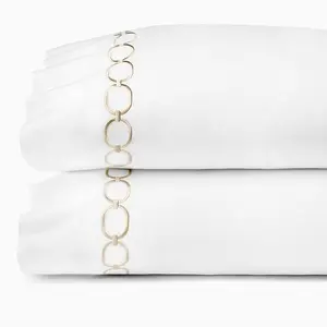 SFERRA Catena Pillowcase, Set Of 2, King - White/sand