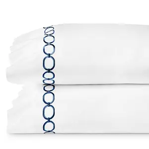 SFERRA Catena Pillowcase, Set Of 2 - White/navy