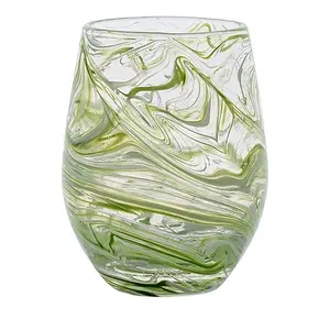 JULISKA Puro Marbled Stemless Wine Glass - Green