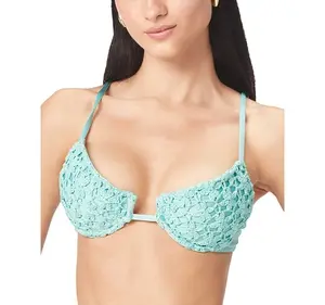CAPITTANA Savanah Crochet Bikini Top - Blue
