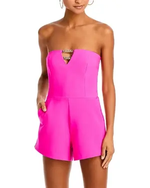 Generation Love Liz Crepe Romper With Chain Detail - Magenta
