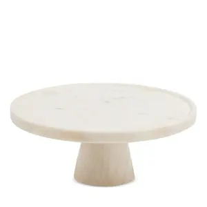 BLUE PHEASANT Samantha 7.5 Marble Cake Stand - White Marble