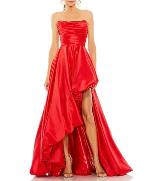 Mac Duggal Strapless Ruched Gown - Red