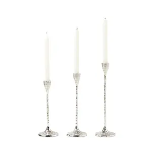 BLUE PHEASANT Alina Candle Holder, Set Of 3 - Silver