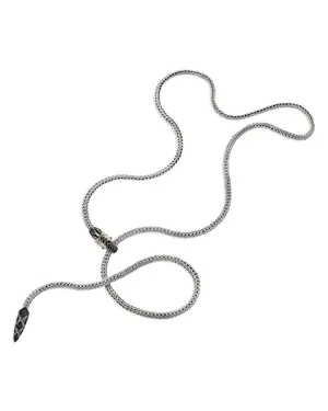 John Hardy Naga Lariat Necklace - Black/silver