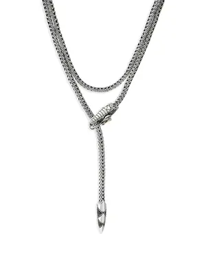 John Hardy Naga Lariat Necklace - Black/silver