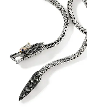 John Hardy Naga Lariat Necklace - Black/silver