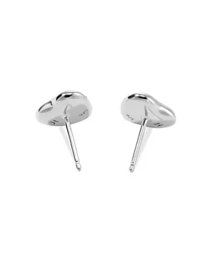 John Hardy Pebble Diamond Heart Stud Earrings