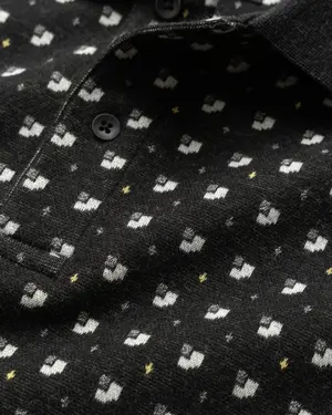 Rodd & Gunn Five Roads Cotton Printed Polo Shirt - Onyx