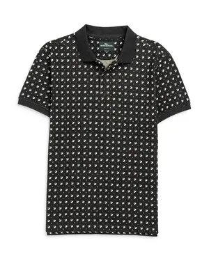 Rodd & Gunn Five Roads Cotton Printed Polo Shirt - Onyx
