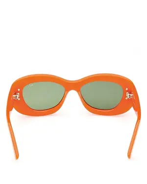 Emilio Pucci 52mm Geometric Sunglasses - Orange/green Solid