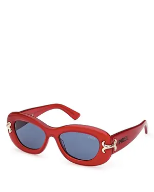 Emilio Pucci 52mm Geometric Sunglasses - Red/blue Solid