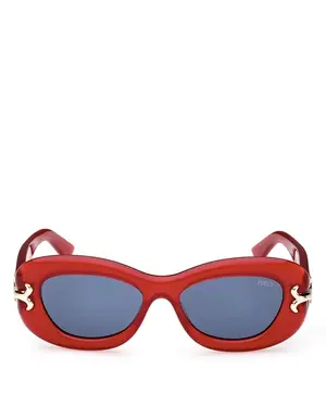 Emilio Pucci 52mm Geometric Sunglasses - Red/blue Solid