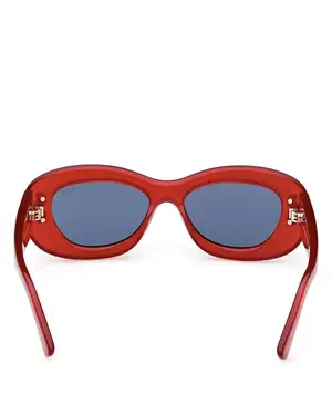 Emilio Pucci 52mm Geometric Sunglasses - Red/blue Solid