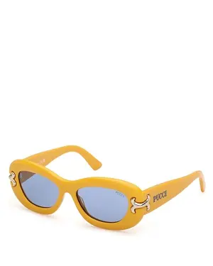 Emilio Pucci 52mm Geometric Sunglasses - Yellow/blue