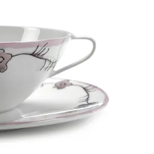 SERAX Marni Dark Viola Soup Bowl With Handles & Saucer