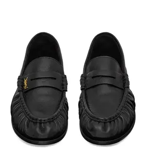 Saint Laurent Le Leather Loafers - Black