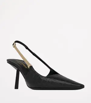 Saint Laurent Leather Aston Slingback Pumps 75