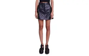 Maje Jilace Leather Lace Up Mini Skirt