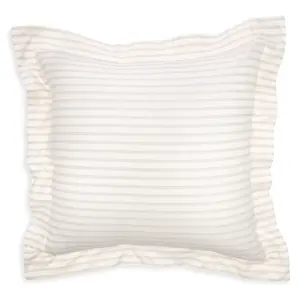 Frette Chevron Pinstripe Euro Sham Exclusive - Milk/beige